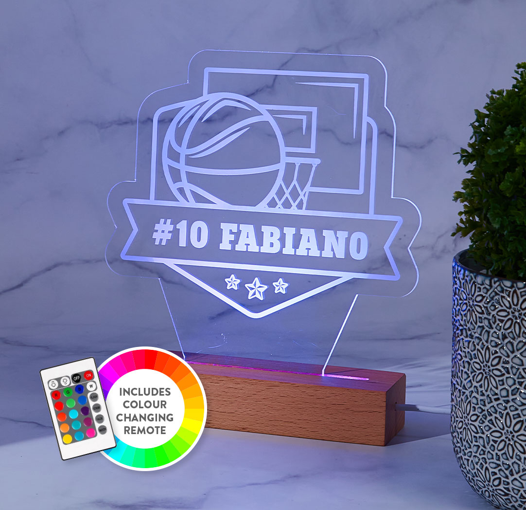 Personalized Wide Wood LED Sign - Basketball - Walmart Photo Centre