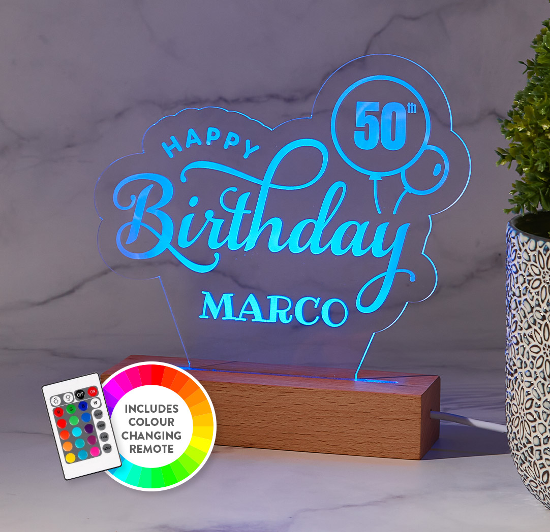 Personalized Wide Wood LED Sign - Happy Birthday - Walmart Photo Centre