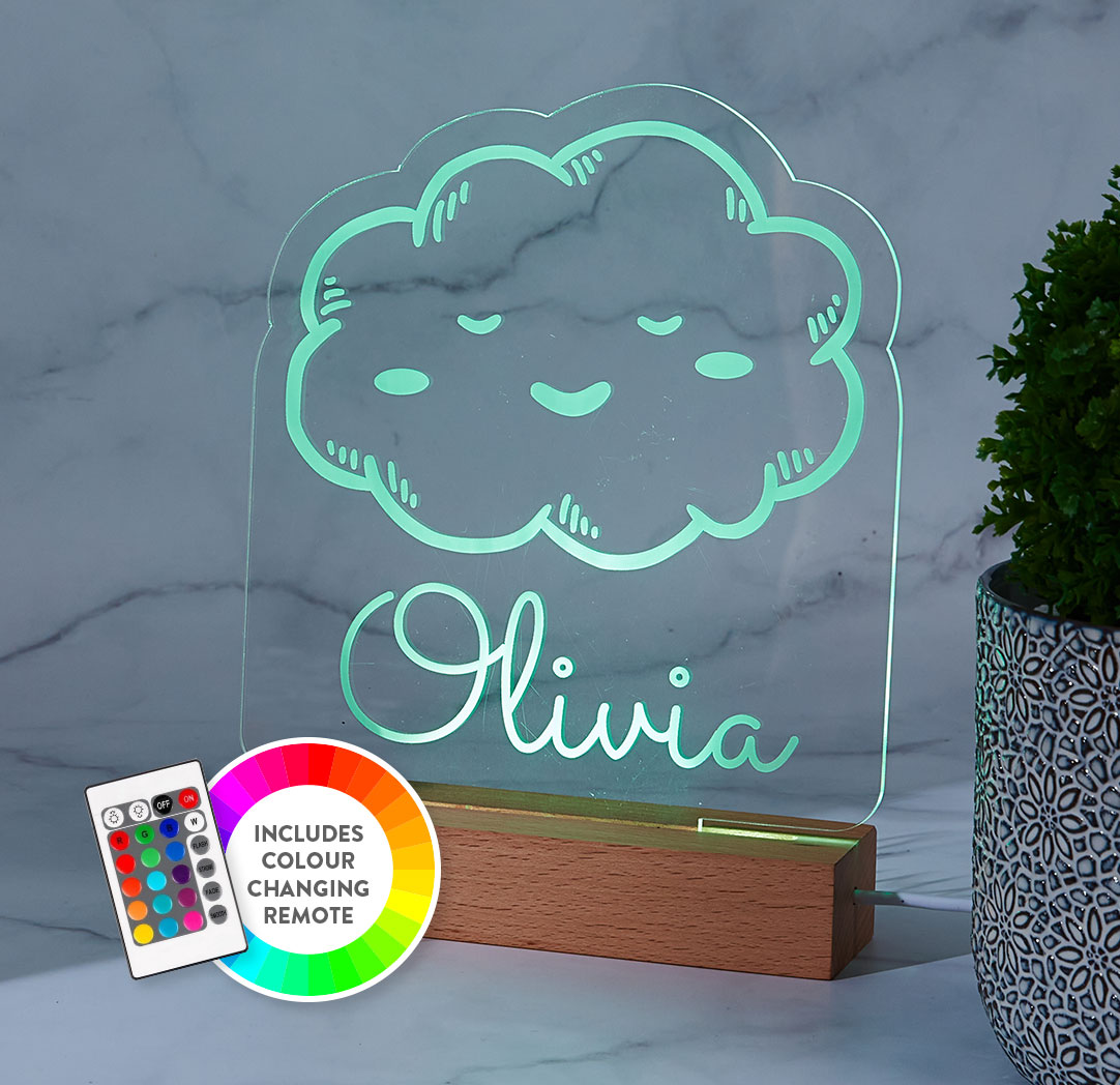 Personalized Wide Wood LED Sign - Cloud - Walmart Photo Centre